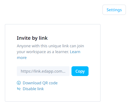 Invite Users to EdApp via invite links