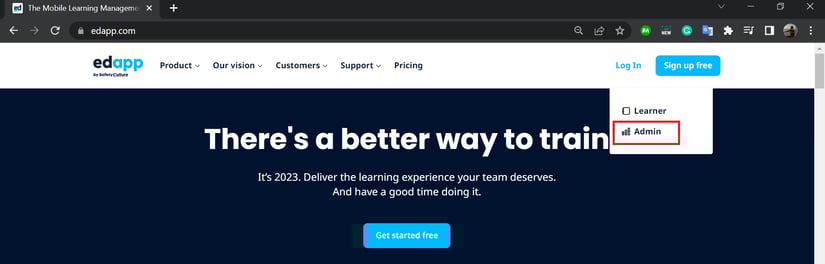 How an admin can access a course as a learner