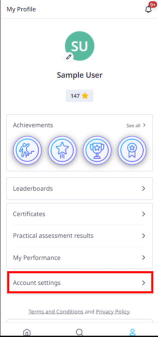 Learner guide: Edit language settings in app