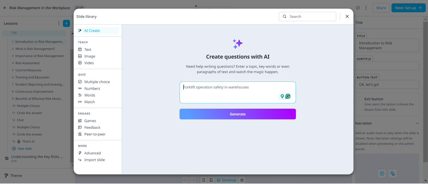 Create with AI Create