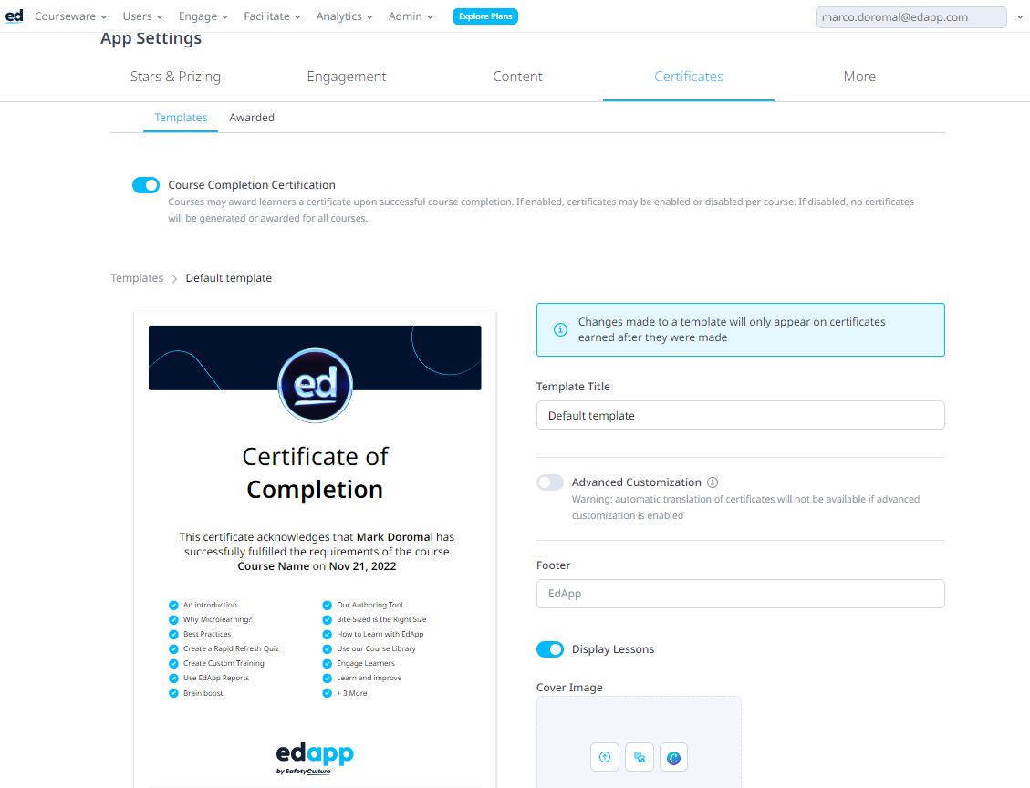 Course Completion Certificates