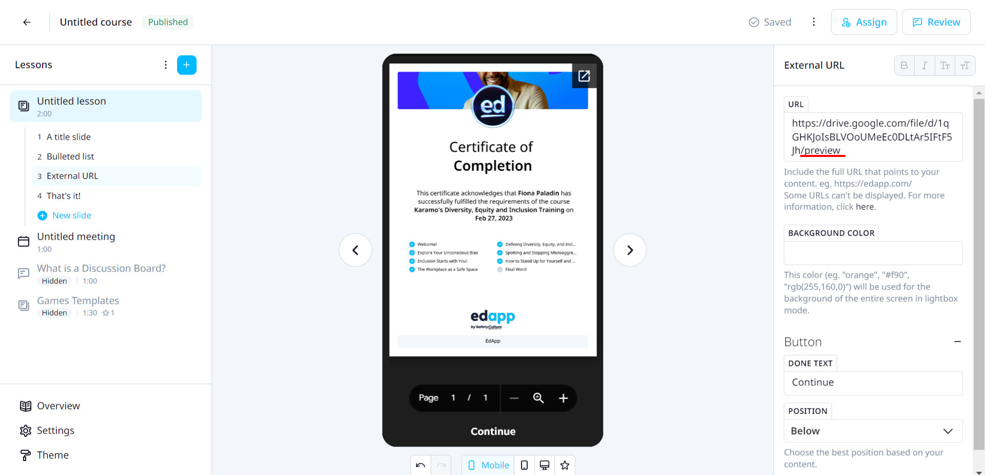 How to Embed a PDF into your lesson