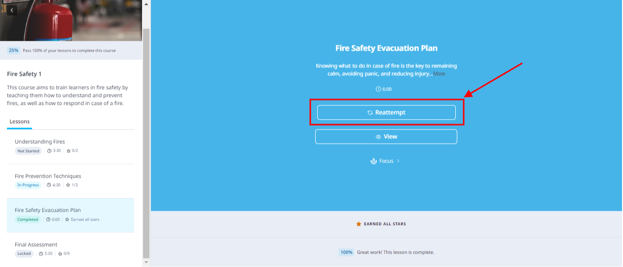 Learner Course Home Screen