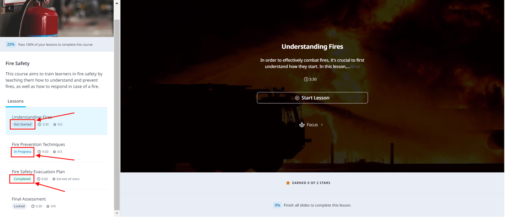Learner Course Home Screen