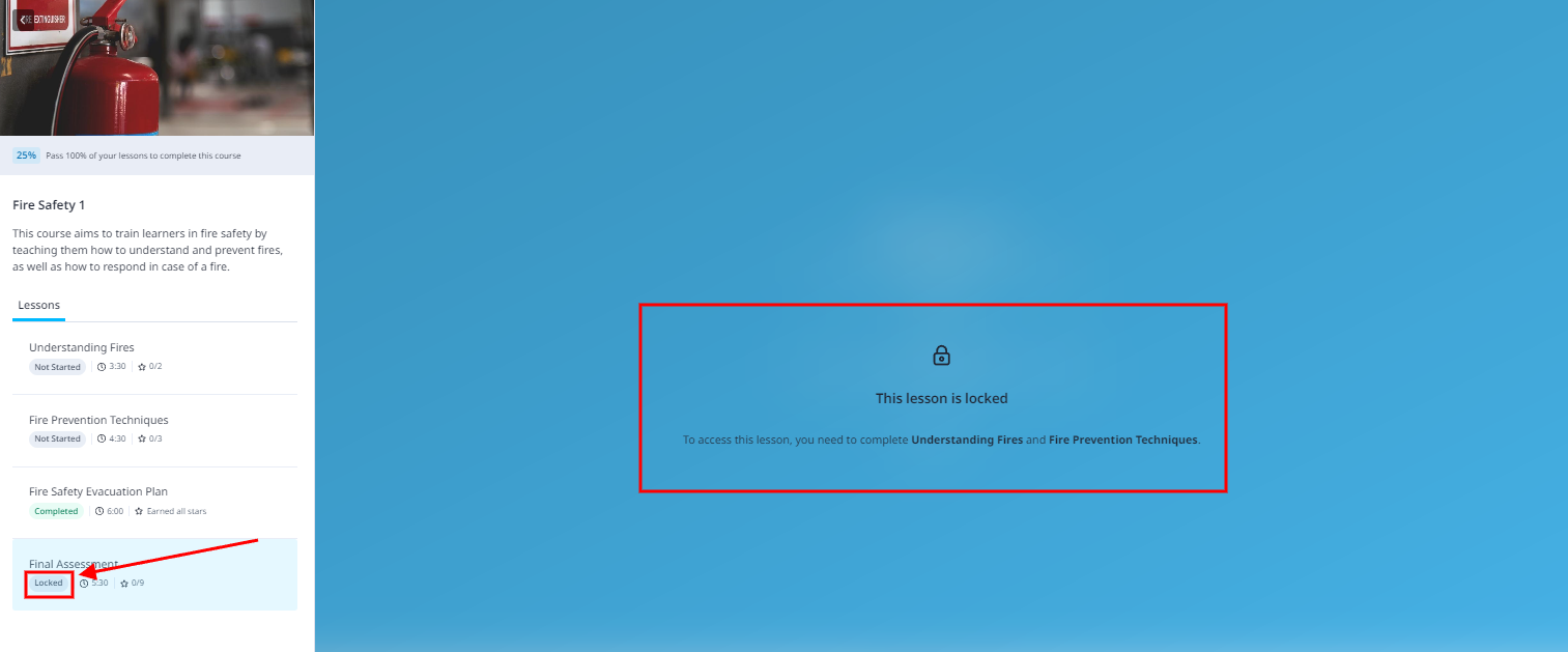 Learner Course Home Screen
