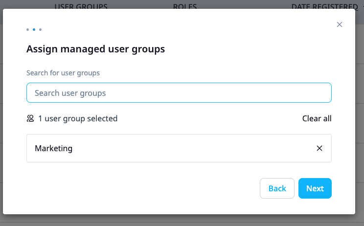 Managing users from the User list page
