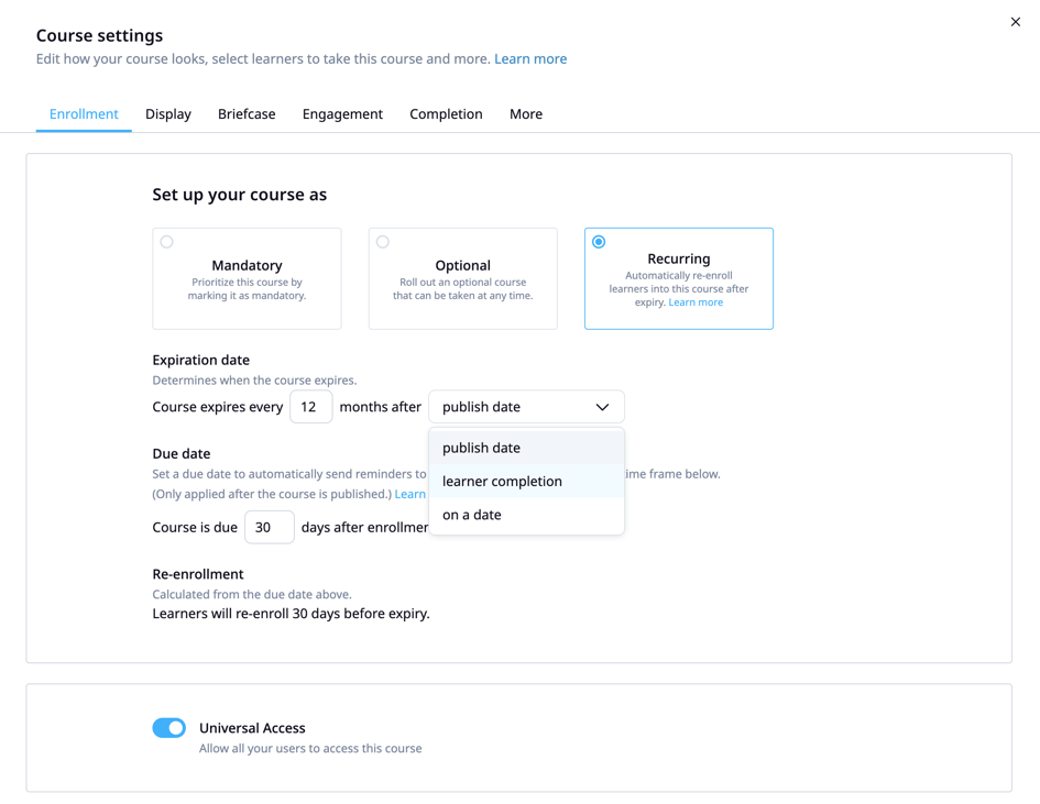 Recurring Certification