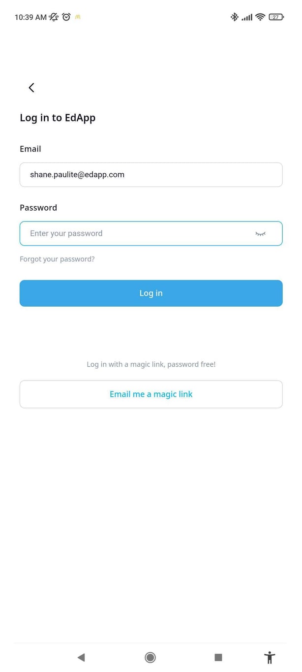 How to reset my password as a learner