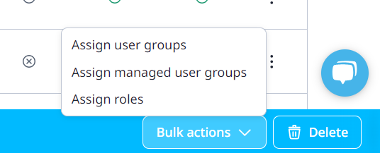 Managing users from the User List page