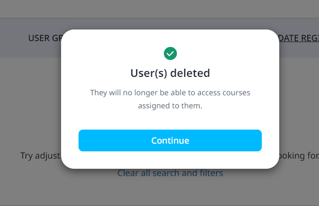 Managing users from the User List page