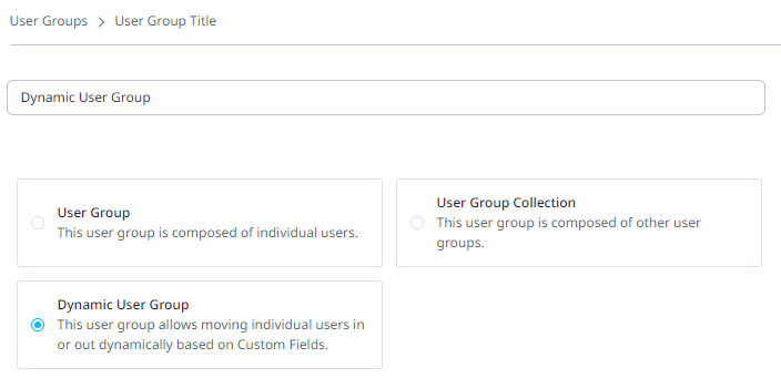 Dynamic User Groups