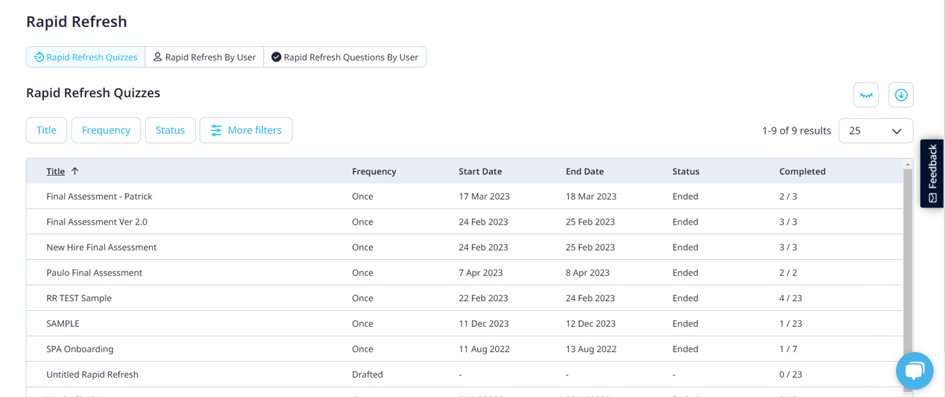 Rapid Refresh Reports