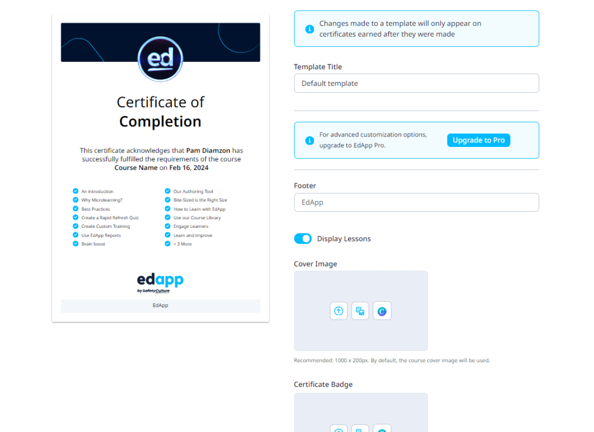 Course Completion Certificates