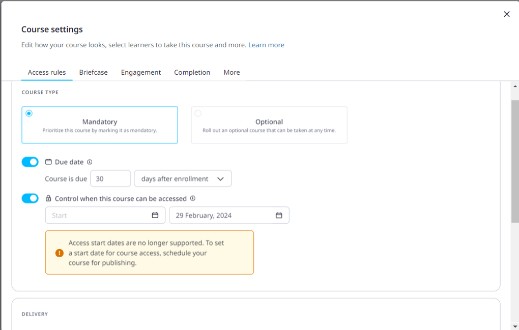 Course and Lesson Configuration