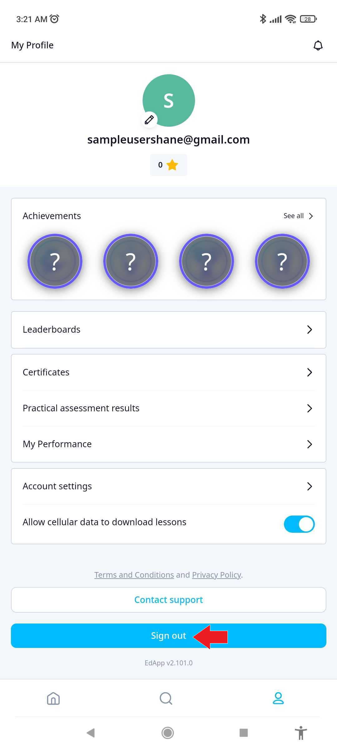 How to Sign Out of the Learner's App