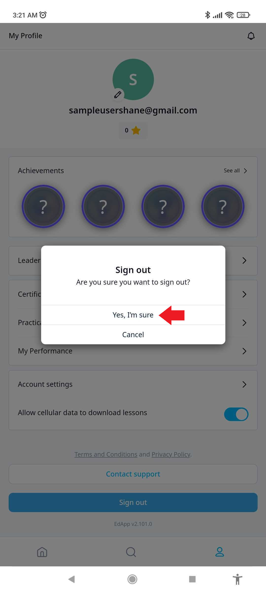 How to Sign Out of the Learner's App