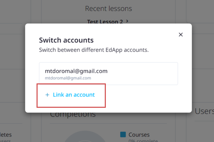 Link and switch between EdApp accounts
