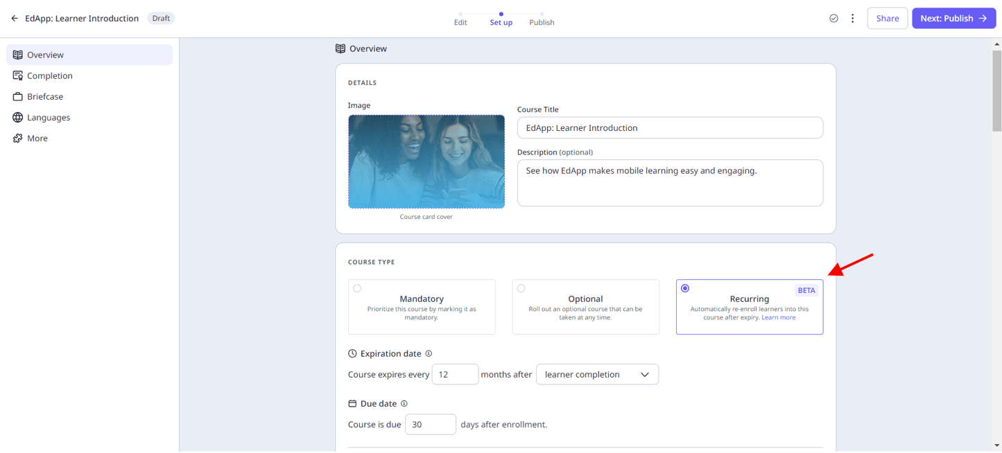 Recurring Certification