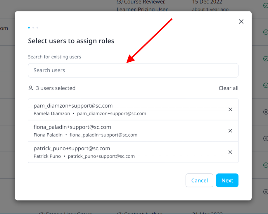 Managing users from the User List page