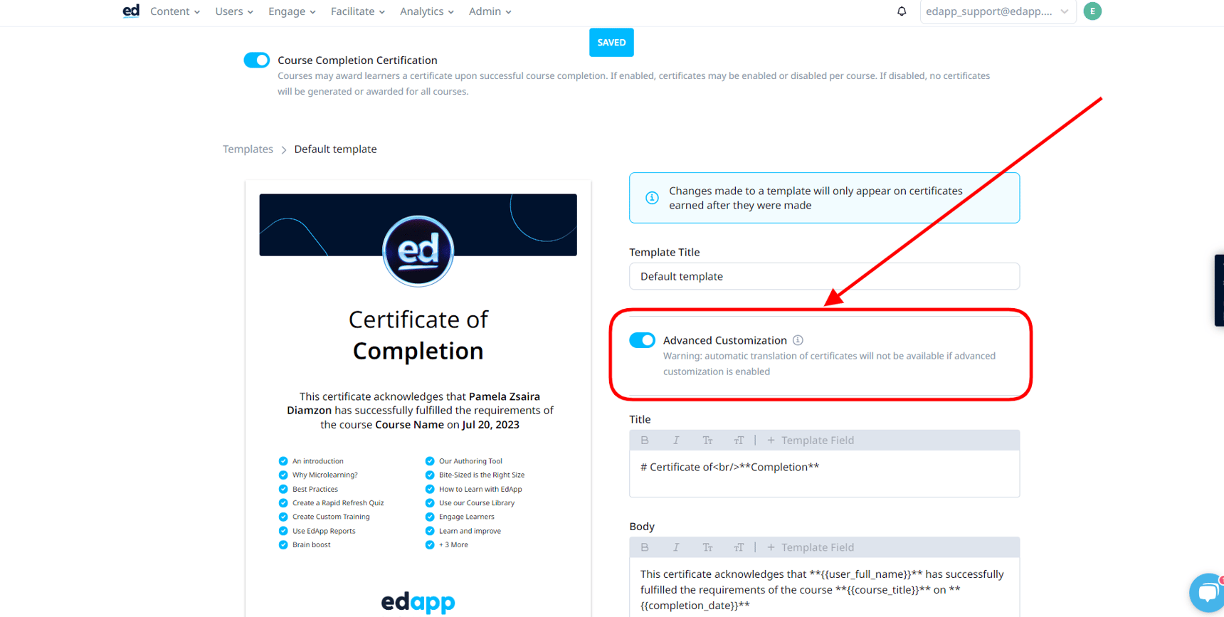 Course Completion Certificates