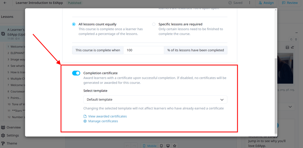 Course Completion Certificates