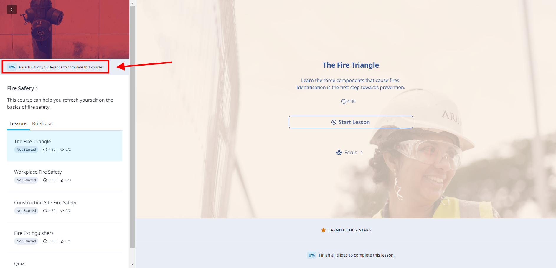Learner Course Home Screen
