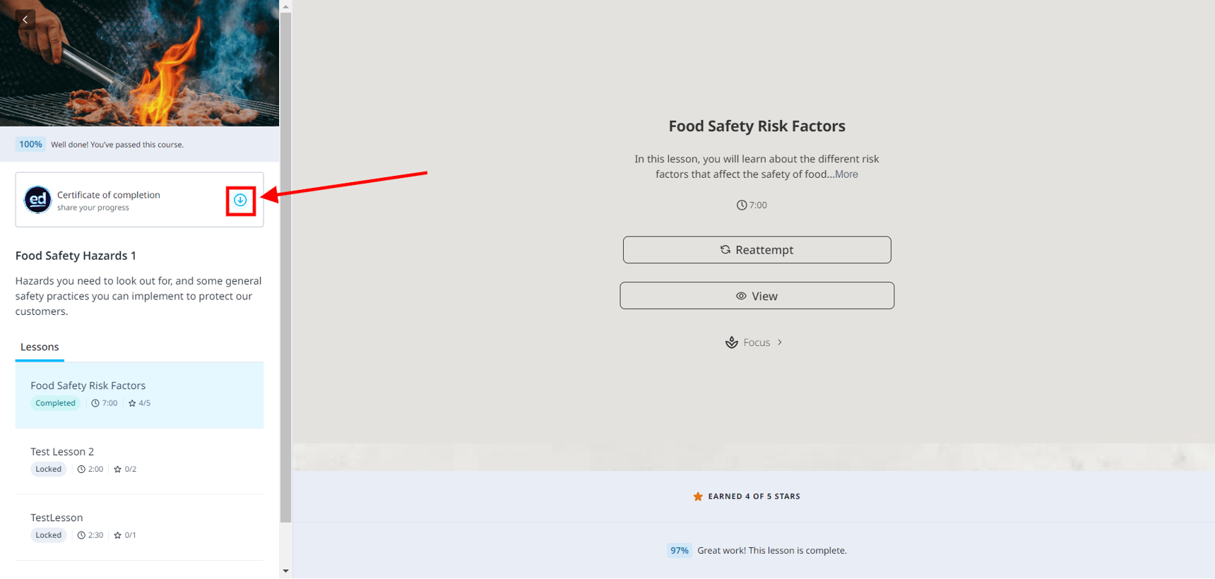 Learner Course Home Screen