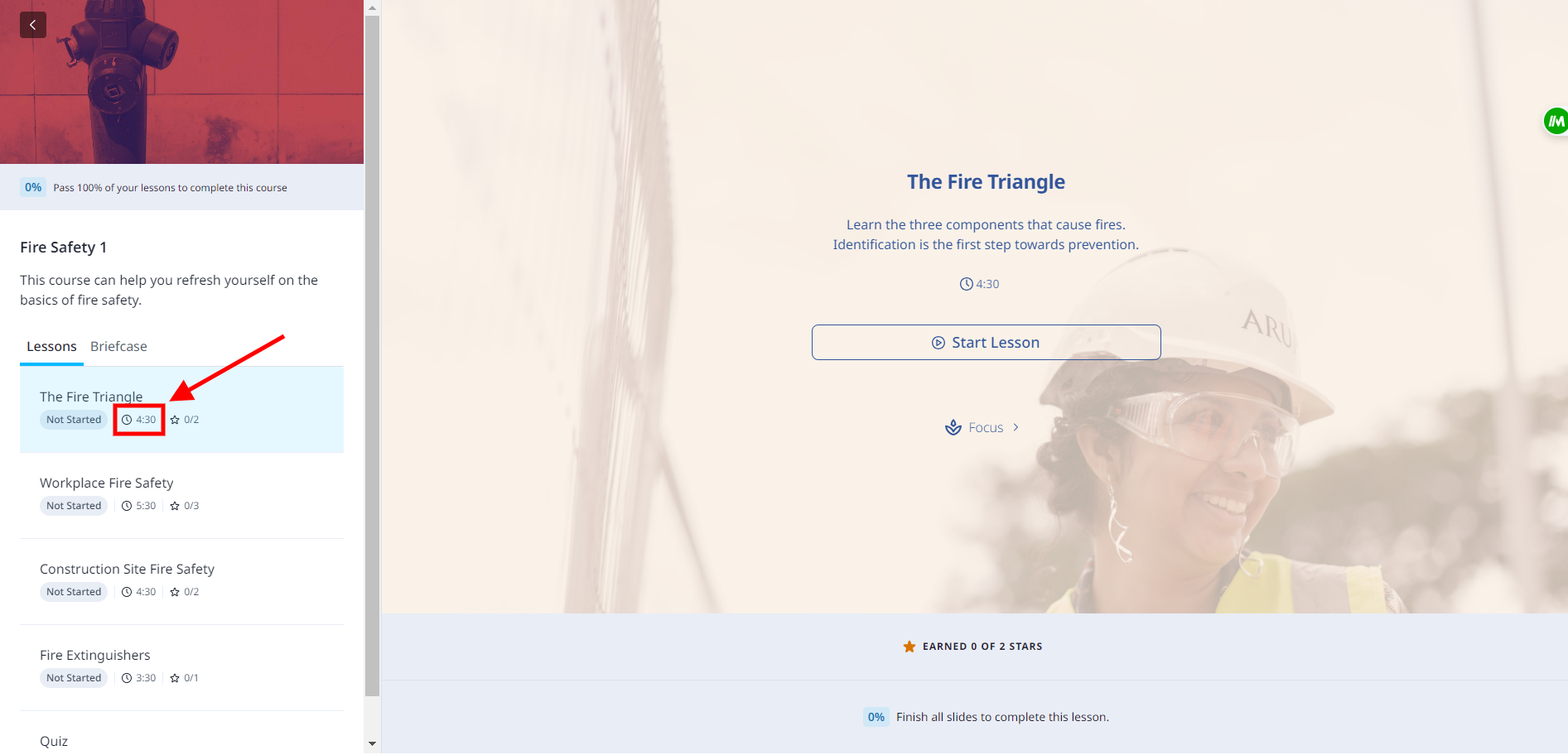 Learner Course Home Screen